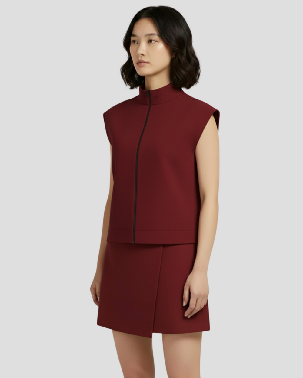 Women Sleeveless Zip-Up